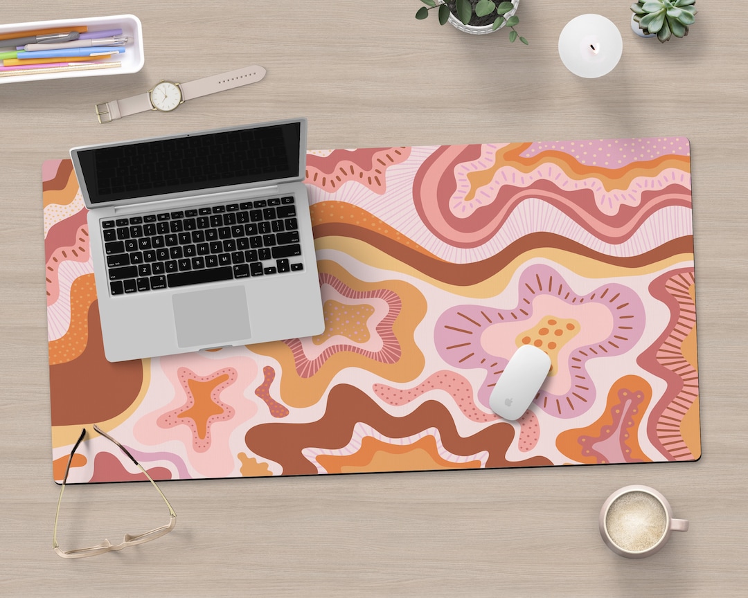 Cute Abstract Art Desk Mat Creative Desk Decor Art Aesthetic Desk ...