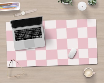 Pink Checkered Desk Mat - Etsy