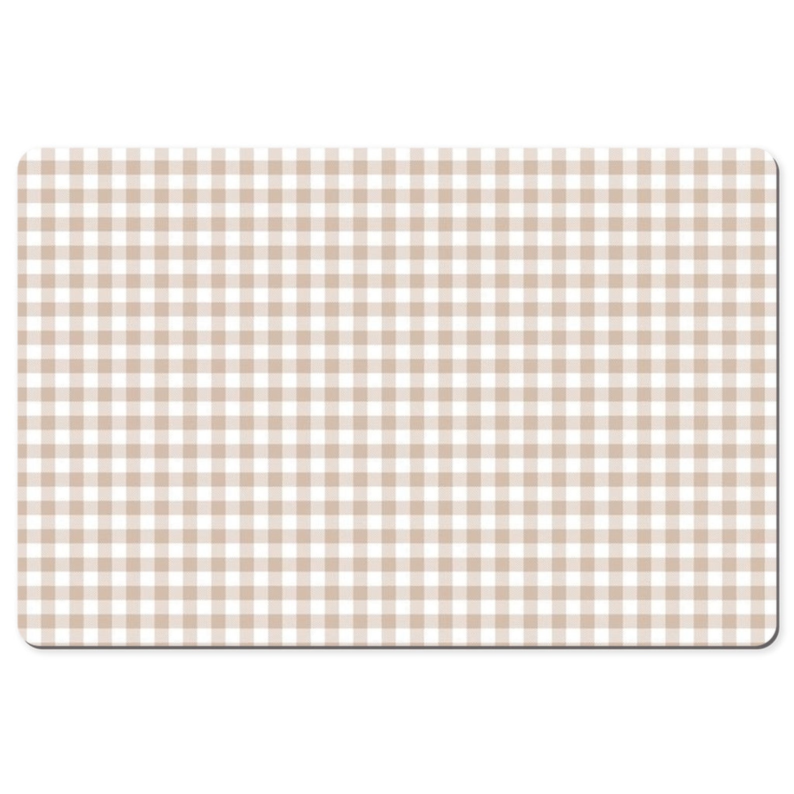 Beige Desk Mat Gingham Check Large Mouse Pada Aesthetic Desk ...