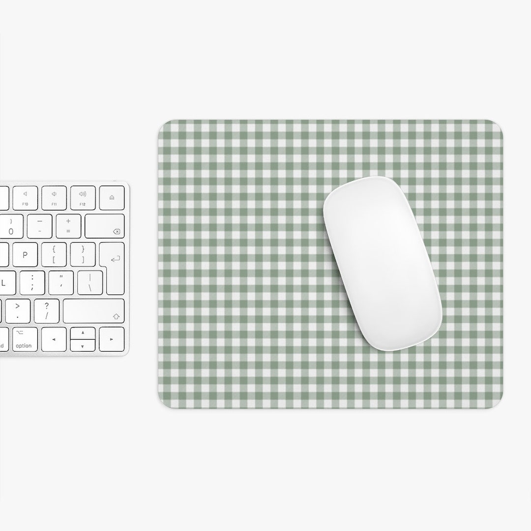 Sage Green Gingham Mouse Pad, Cute Mouse Pad for Home Office Decor ...