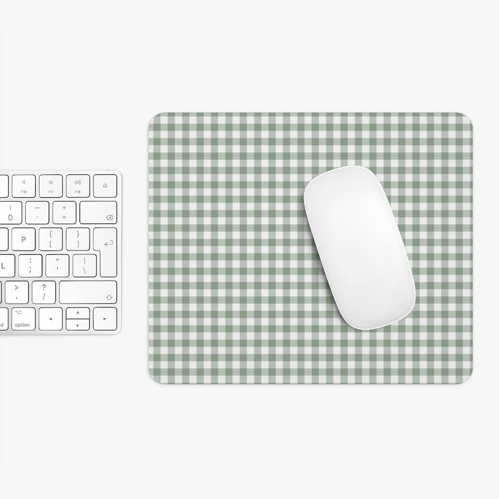 Sage Green Gingham Mouse Pad Cute Mouse Pad for Home Office | Etsy