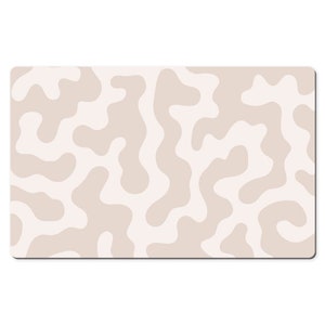 Beige Desk Mat Curvy Shapes Neutral Aesthetic Desk Decor Beige Computer ...