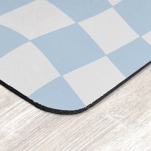 Blue Checkered Desk Mat Pastel Blue Aesthetic Desk Accessories Check ...