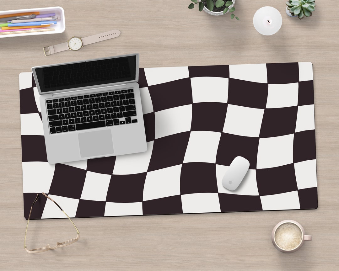 Black and White Check Desk Mat Checkered Y2k Aesthetic Desk Accessories ...