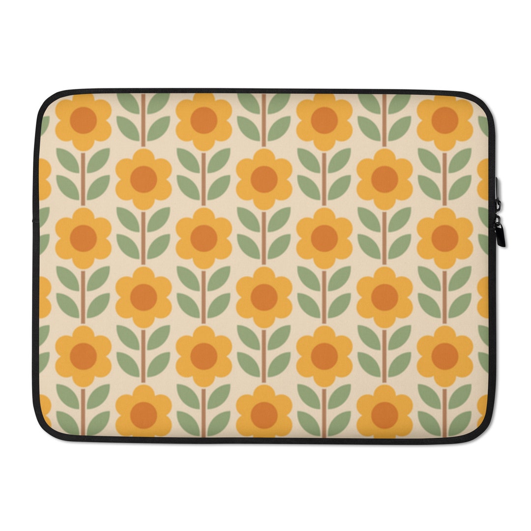 70s Aesthetic Laptop Sleeve Cute Retro Floral Print Laptop Bag 70s ...