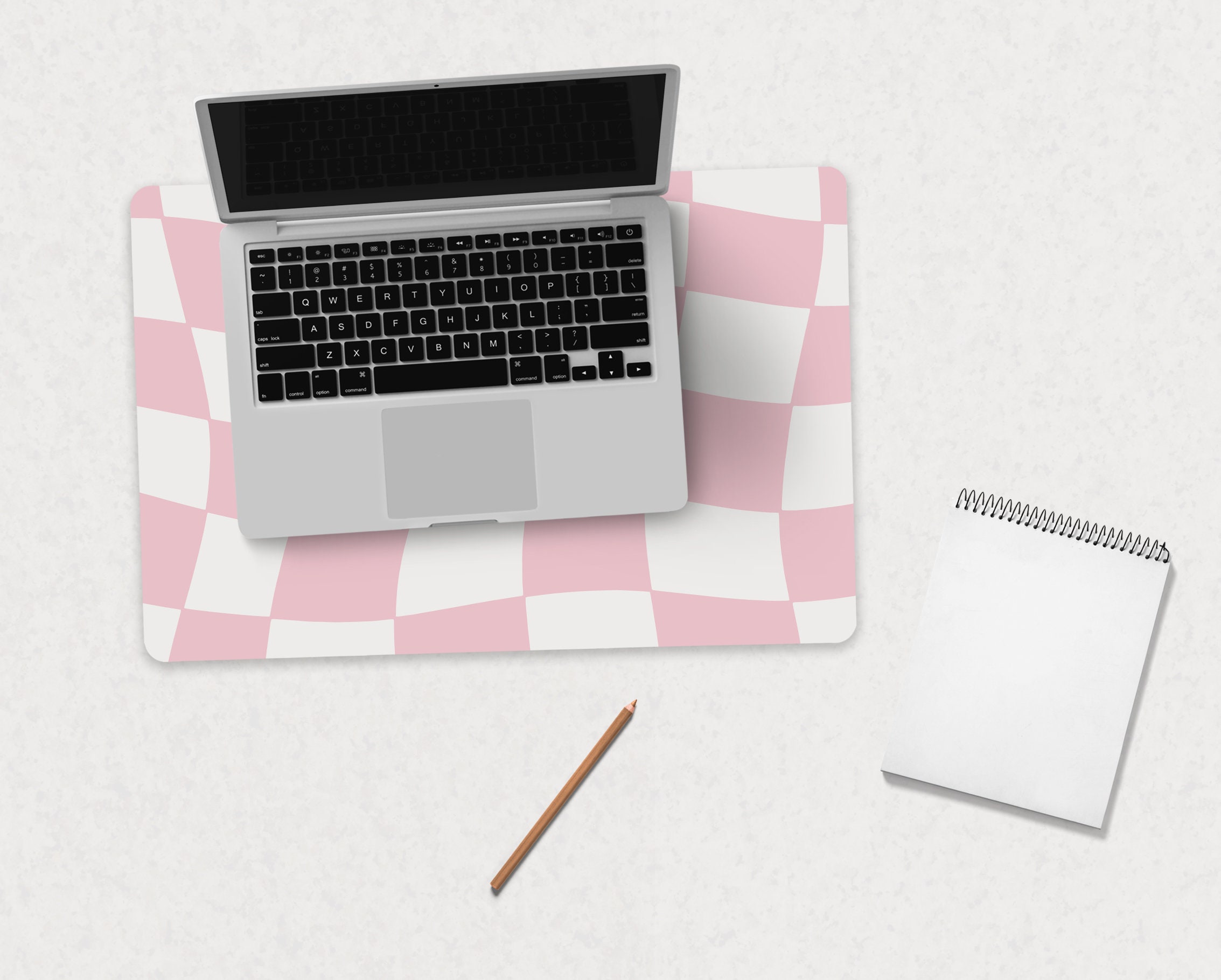 Trippy Checked Desk Mat Pink Checkered Y2k Aesthetic Desk - Etsy