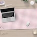 Pastel Pink Desk Mat Preppy Gingham Check Large Mouse Pad Coquette ...