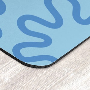 Blue Desk Mat Curvy Shapes Maximalist Aesthetic Dorm Desk Decor Blue ...