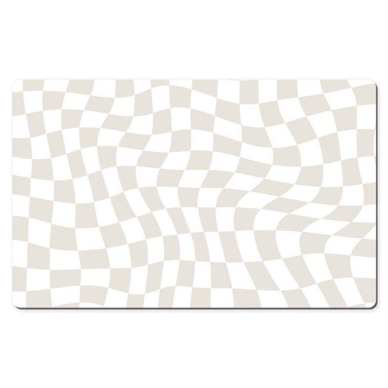 Cute Beige Desk Mat Checkered Y2k Aesthetic Desk Accessories Keyboard ...