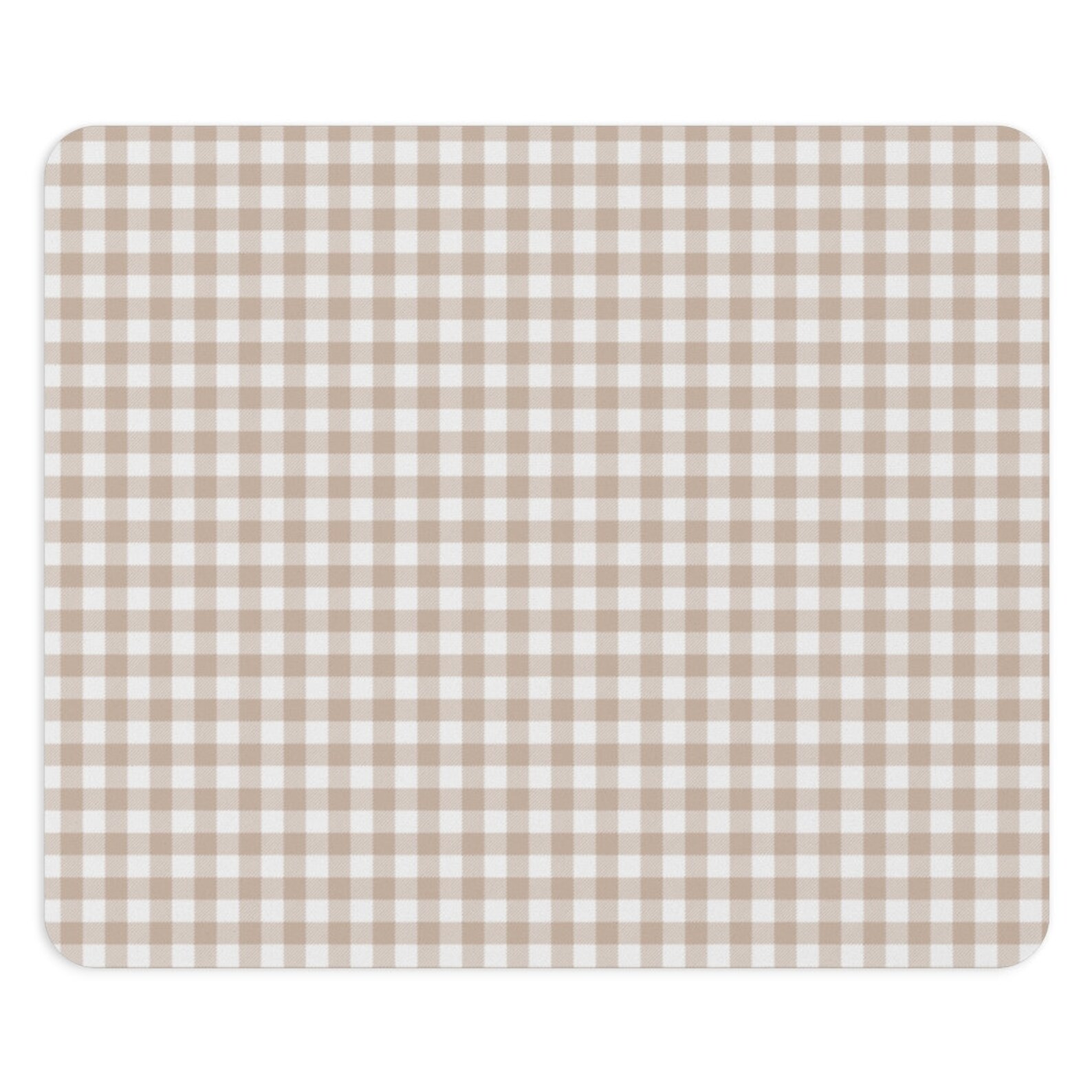 Beige Gingham Mouse Pad, Cute Mouse Pad for Home Office Decor, Neutral ...