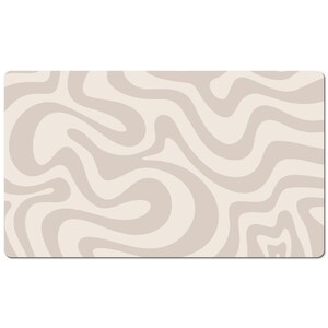 Cute Beige Desk Mat Brown Swirls Y2k Aesthetic Desk Accessories ...