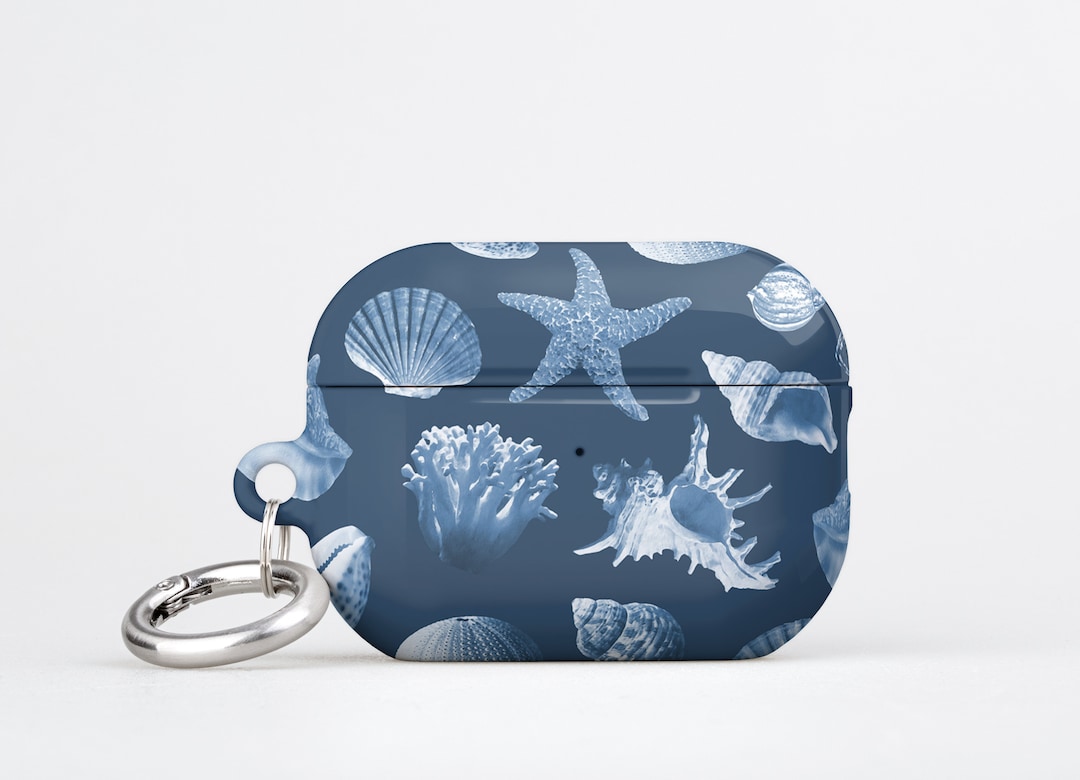 Blue Coastal Aesthetic Airpods Case Blue Seashell AirPod Pro Case Navy ...