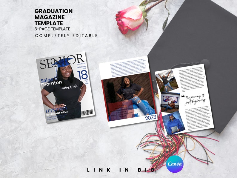 Graduate Magazine Cover Canva Template custom Magazine Cover Canva ...