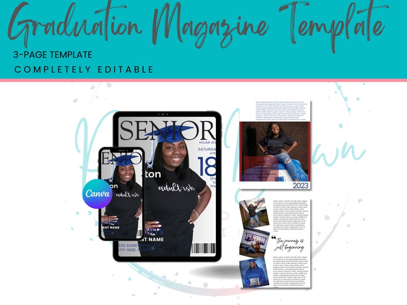 Graduate Magazine Cover Canva Template custom Magazine Cover Canva ...