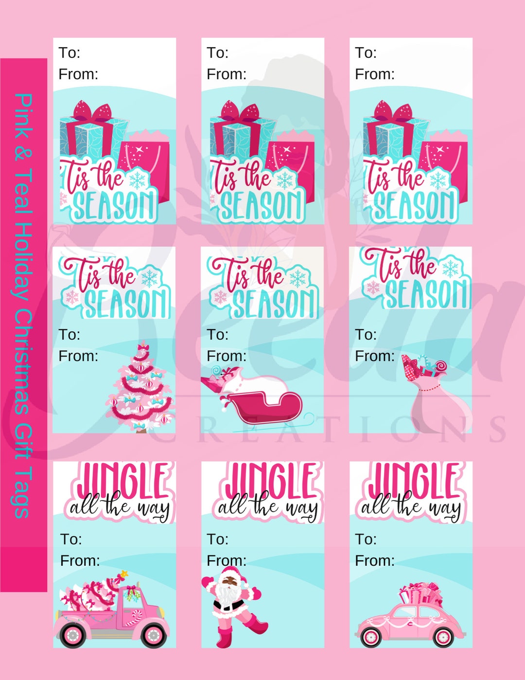 Christmas/holiday Gift Tags. To/from Gift Tags. Holiday Printable. Gift ...