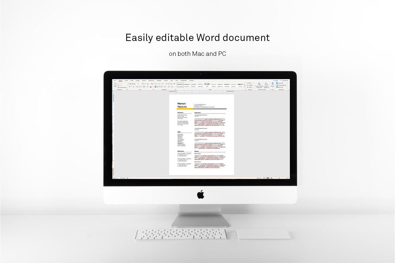 Modern, Professional Resume & Cover Letter Template | Instant Word ...