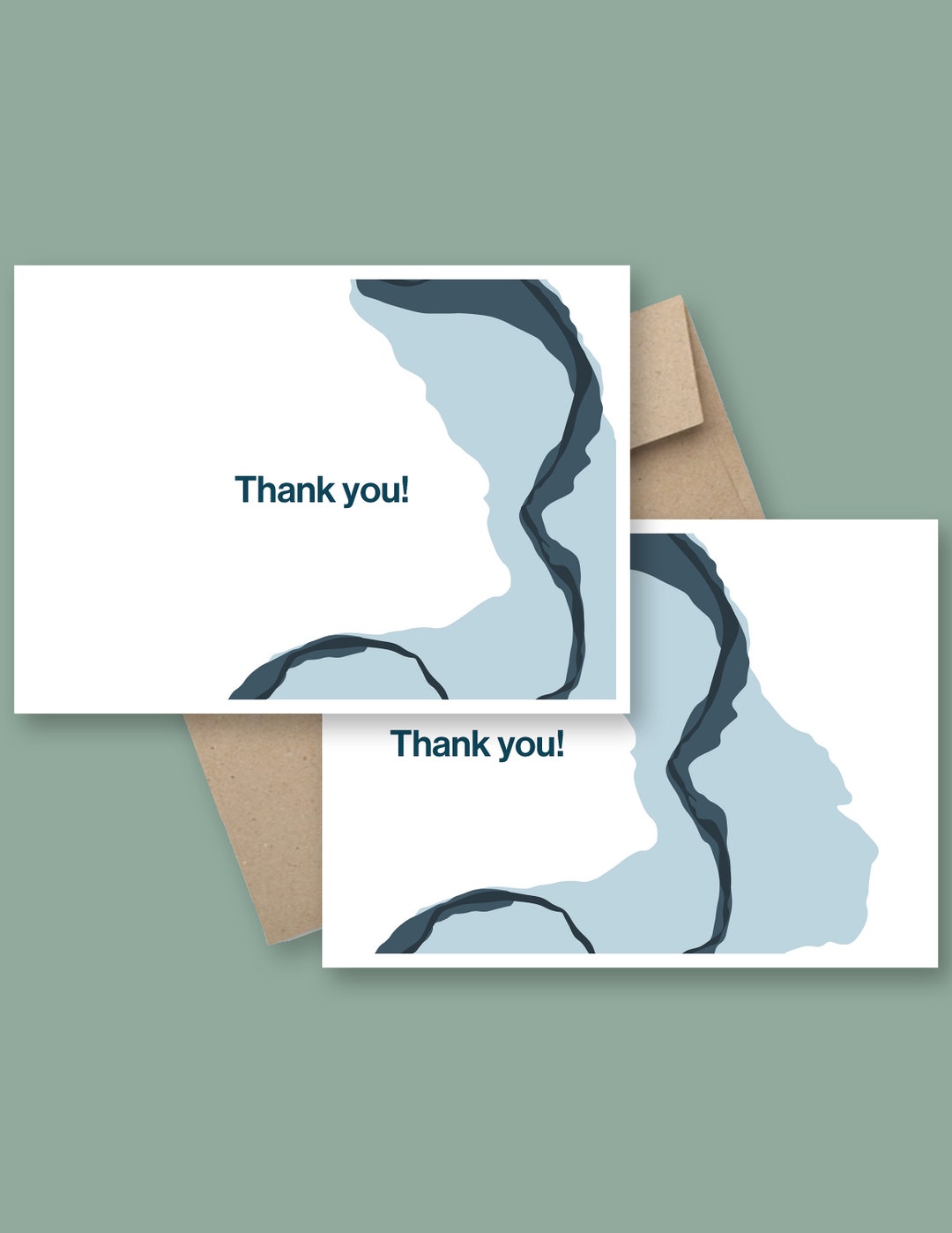 Contemporary, Printable Thank You Note Cards - Instant Download PDF and ...