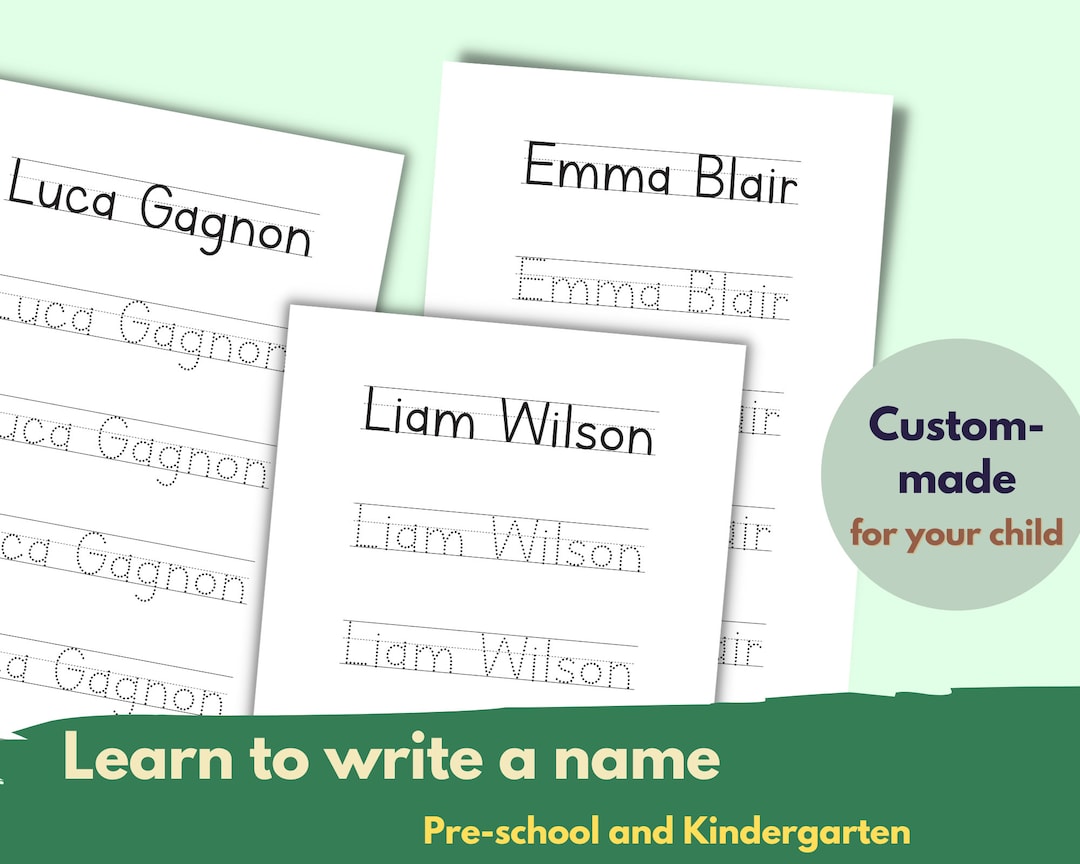 Custom Write-your-name Worksheet for Pre-k and Kindergarten - Etsy
