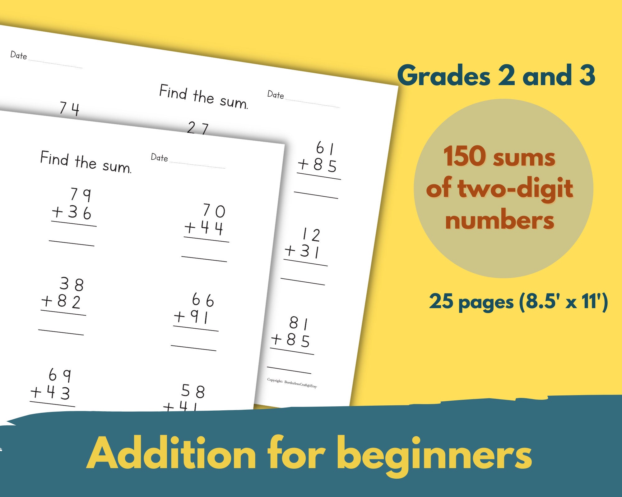 3 Digit Addition Worksheets For Grade 2