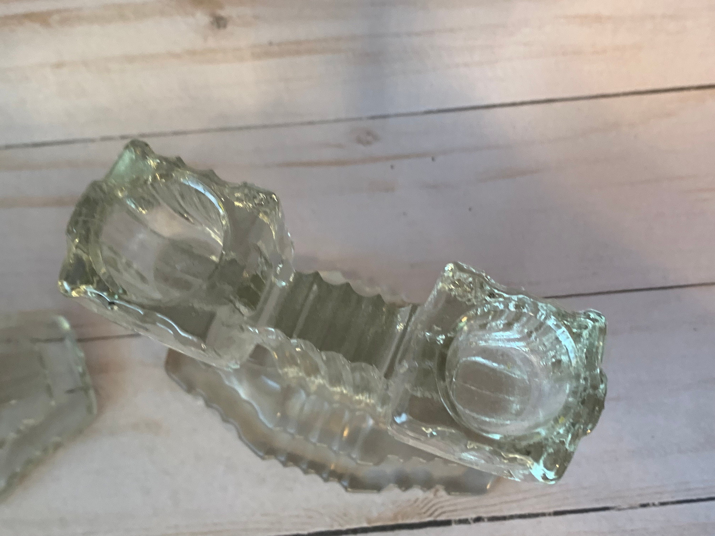 1930-1940’s Art Deco Style Depression Glass CANDLESTICK SET Queen Mary ...