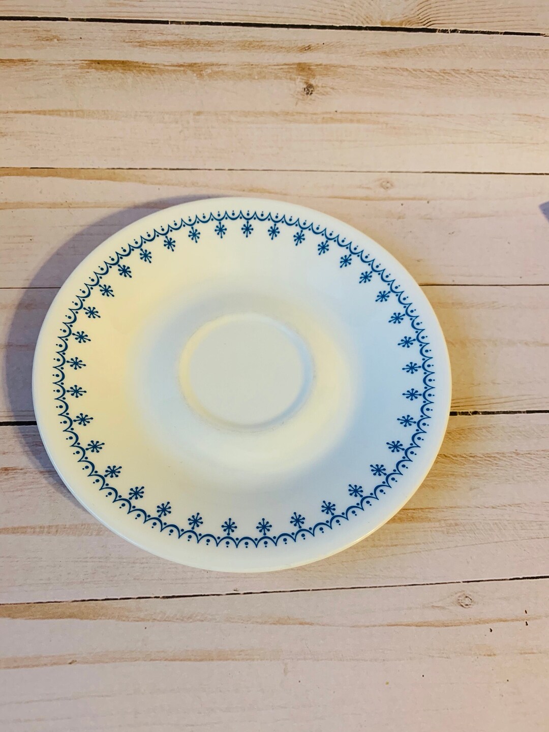 Corelle Blue Snowflake Garland Saucer - Matches Pyrex Pattern of the ...