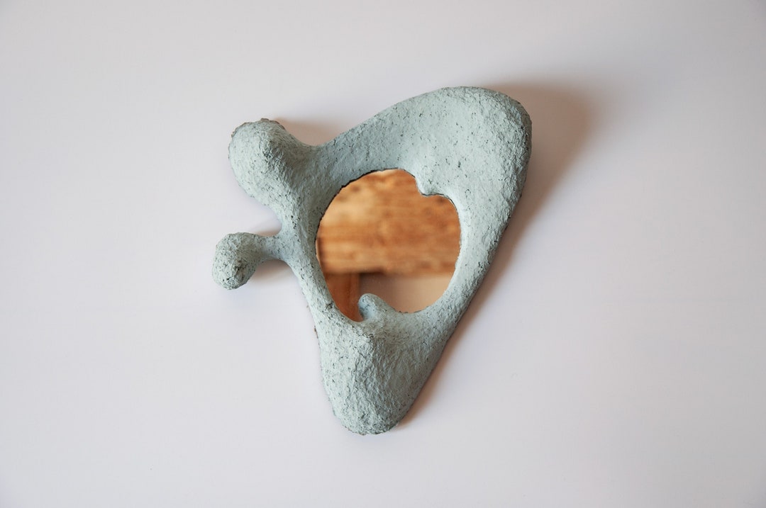 Wavy Mirror Frame Made of Papier-mâché in Light Blue. Drop - Etsy