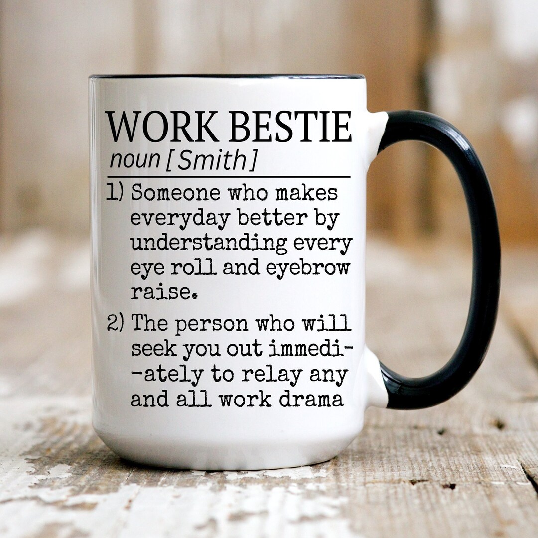 Work Bestie Definition Mug, Custom Work Bestie Gift, Personalized ...