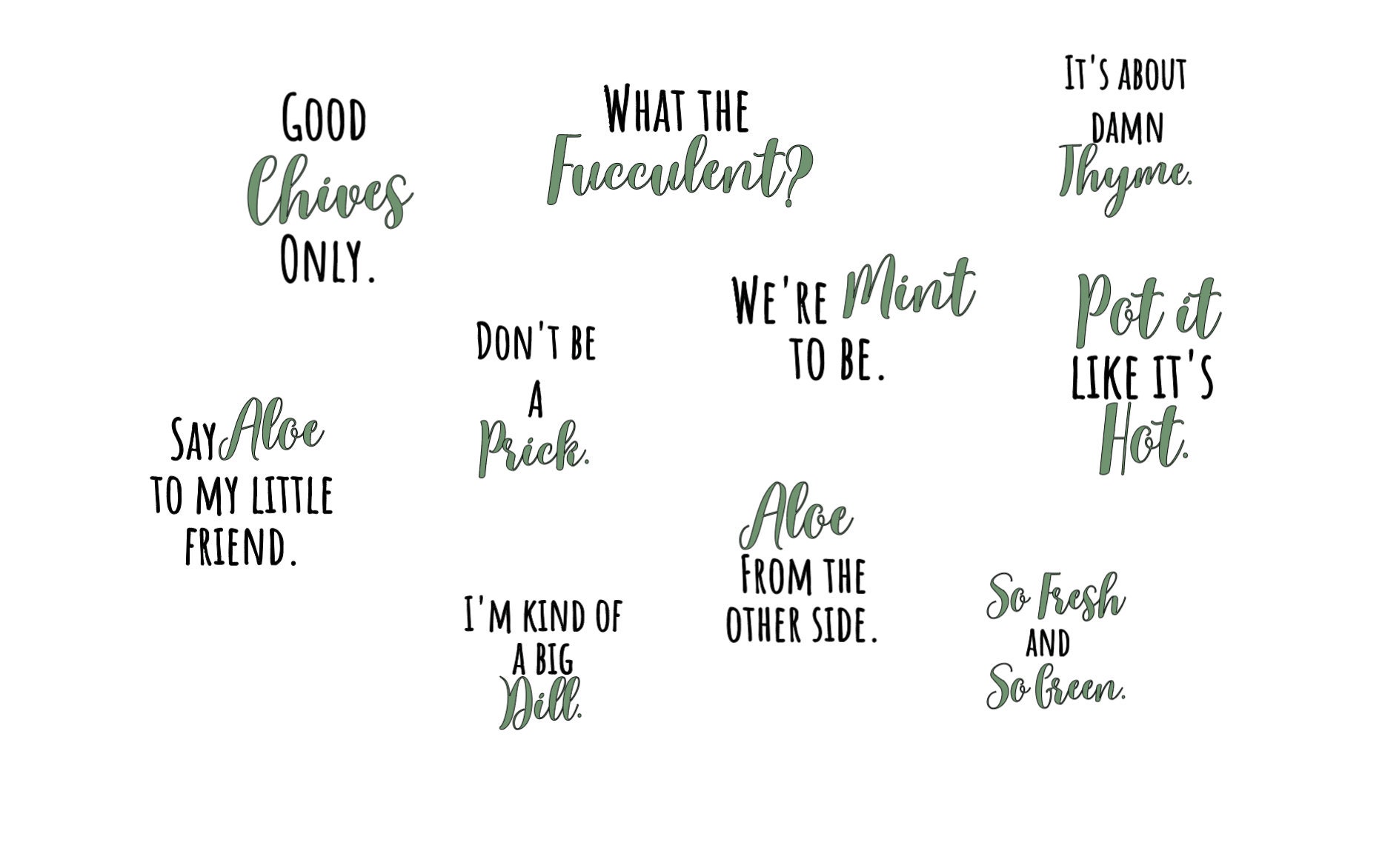 Set of 10 Plant Pun SVG/PNG Files - Etsy