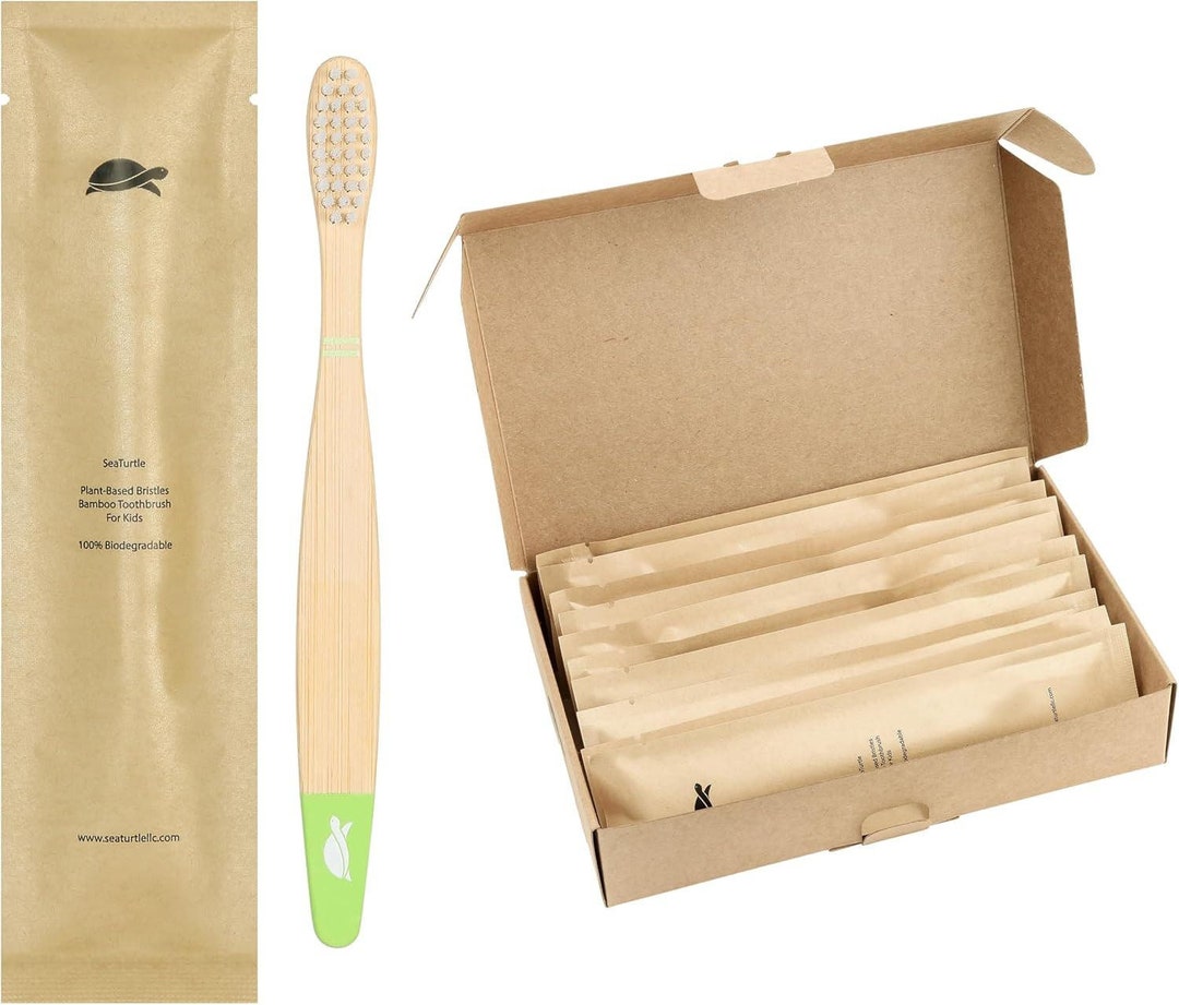 Sea Turtle Plant-based Bristles, Soft Bamboo Toothbrushes, Individually ...
