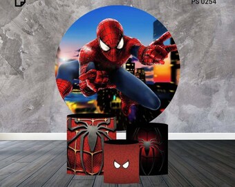 Spiderman Round Backdrop - Etsy UK