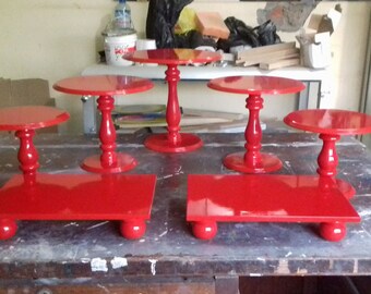 Red Cake Stand - Etsy
