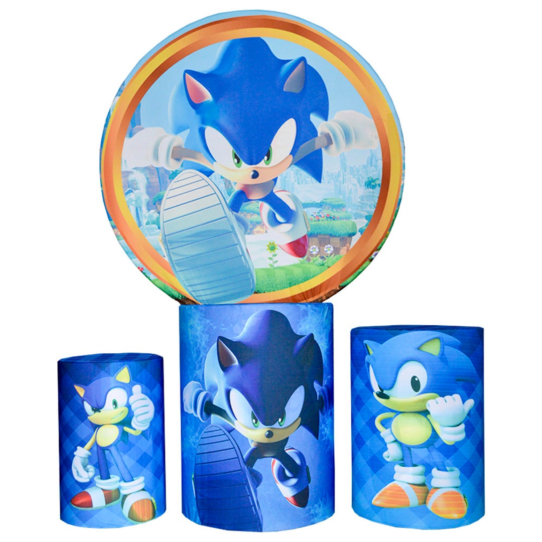 Round Circle Backdrop Sonic Set Background Party Table Cover - Etsy