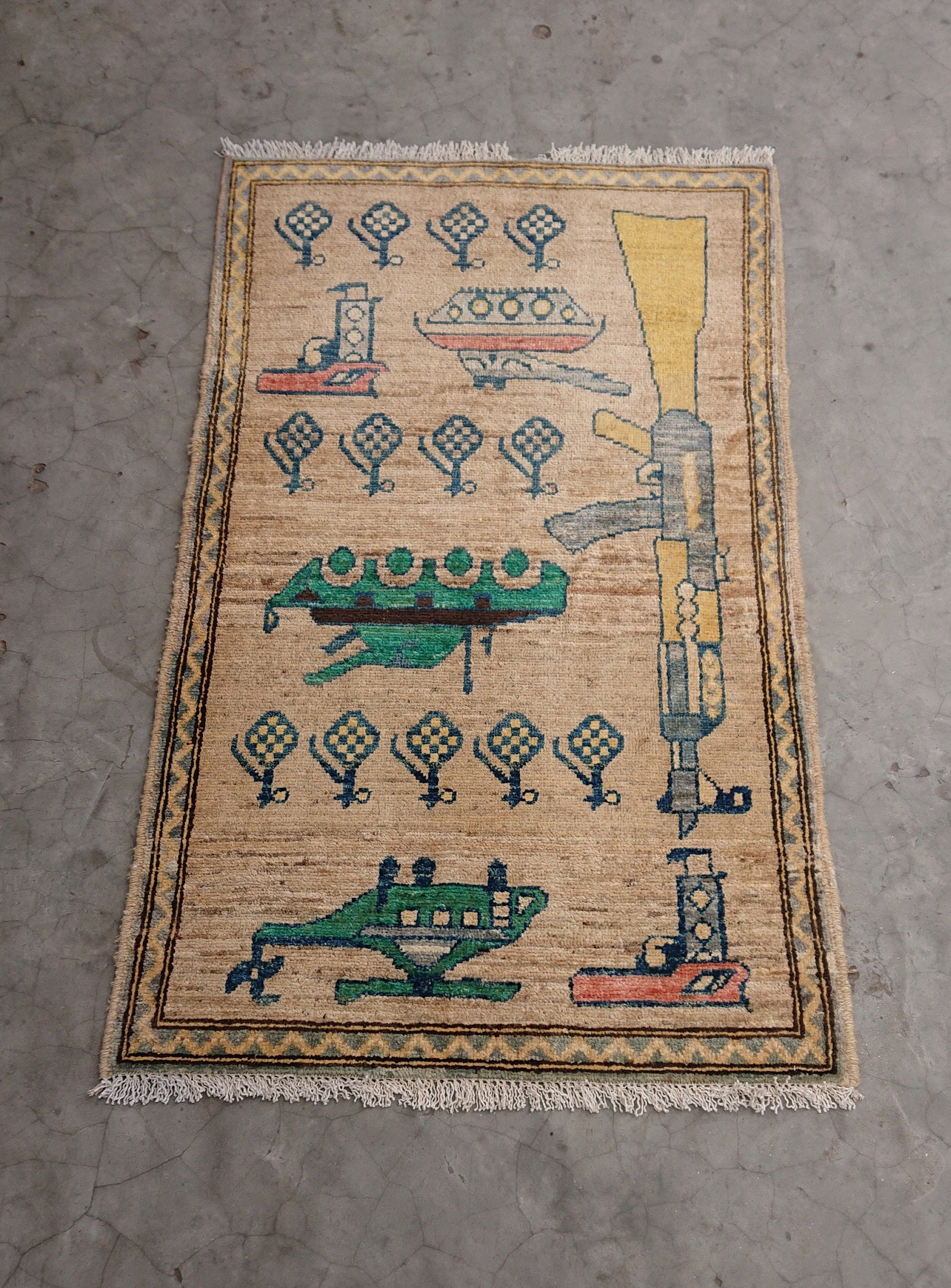 2.5 X 4.0 Ft War Rug, Unique Rug, Afghan War Rug, Boho Rug, Afghanistan ...