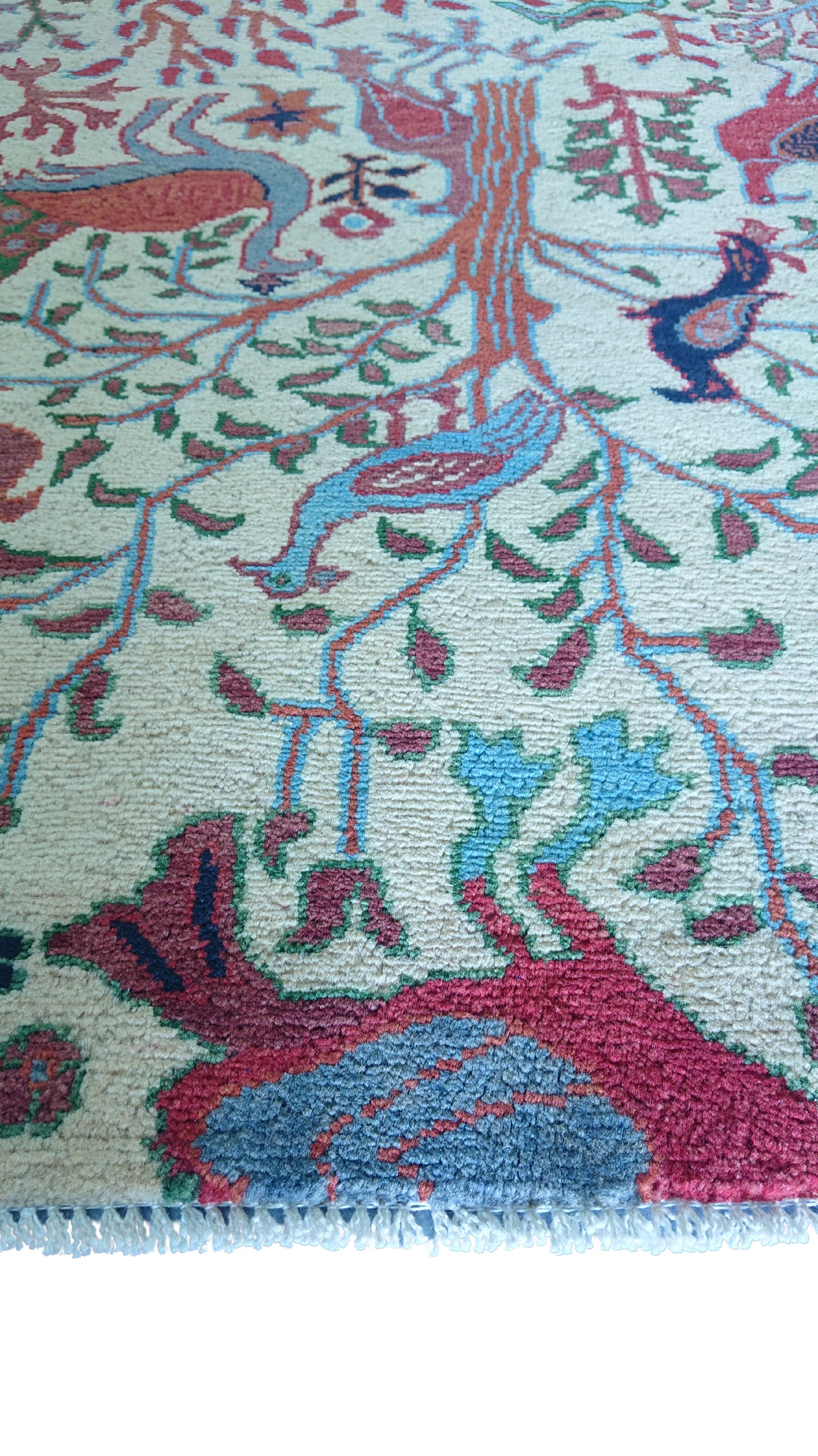 Tree of Life Wool Rug, Forest Rug, Pictorial Rug, Animal Print Rug ...