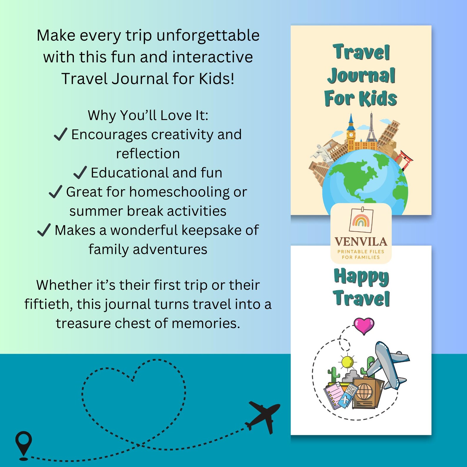 Printable Kids Vacation Journal | Travel Diary & Activity Book for ...