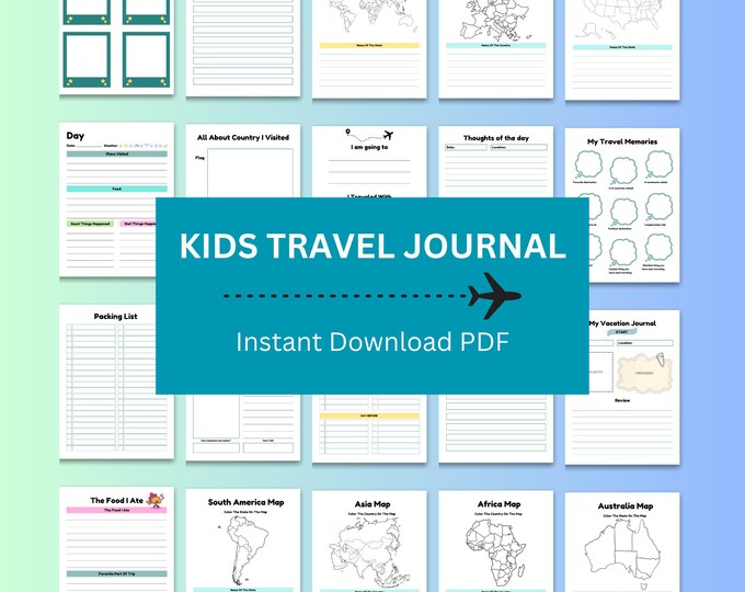 Printable Kids Vacation Journal | Travel Diary & Activity Book for ...