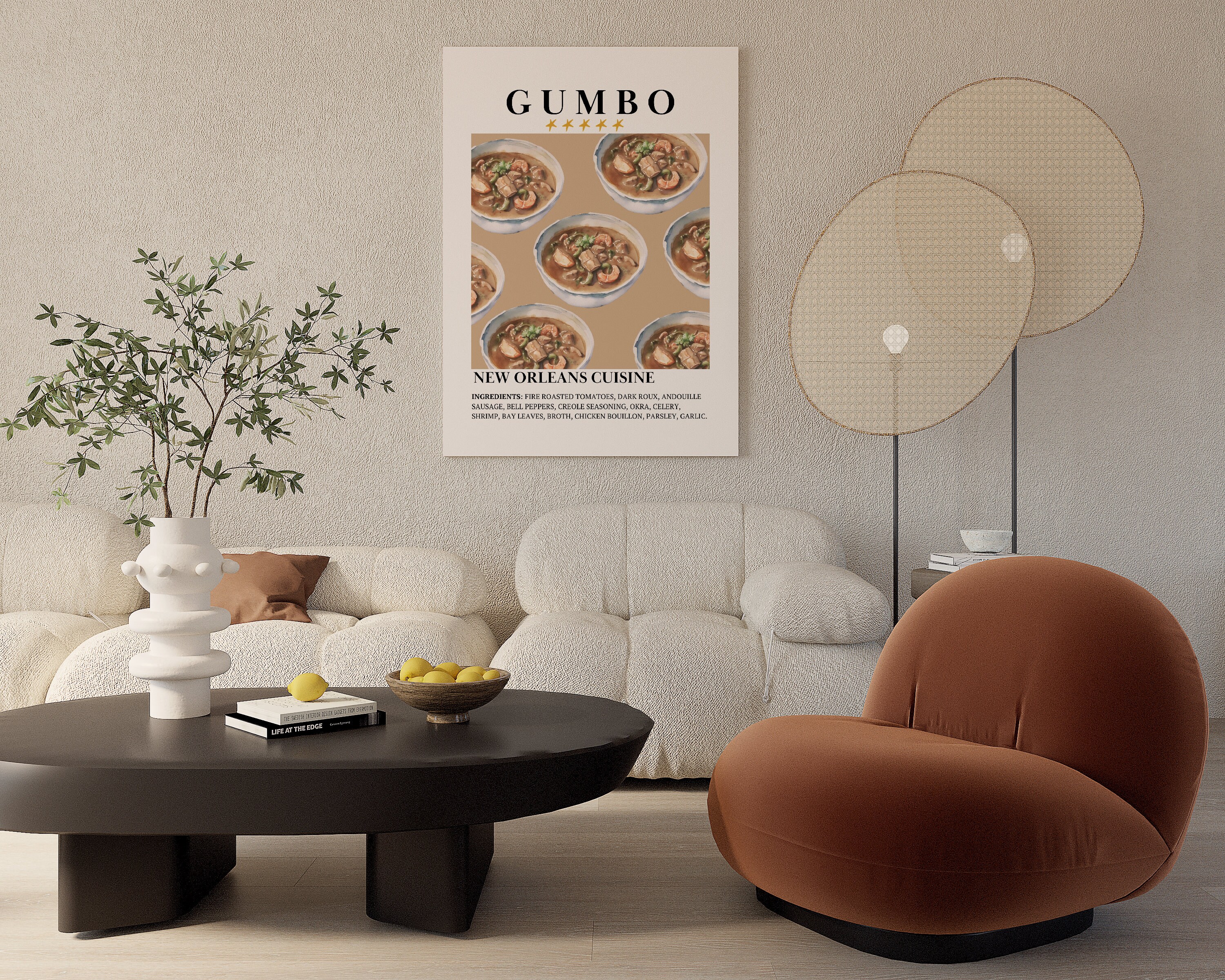 5 Star Gumbo Soup Wall Art - New Orleans Cajun Creole Kitchen Food ...