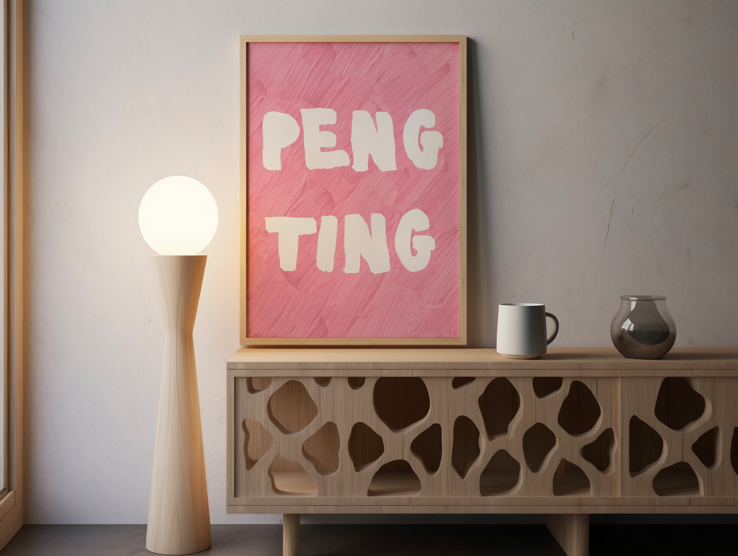 Peng Ting Slang Bold Quote Wall Art - British Jamaican Saying - Pink ...