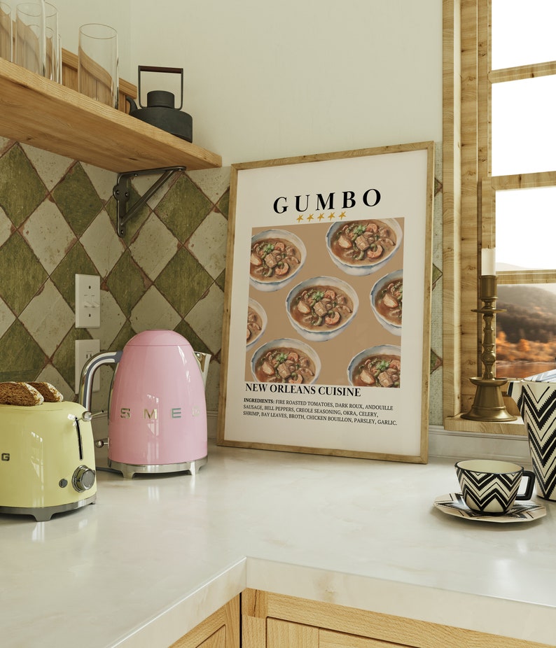 5 Star Gumbo Soup Wall Art - New Orleans Cajun Creole Kitchen Food ...