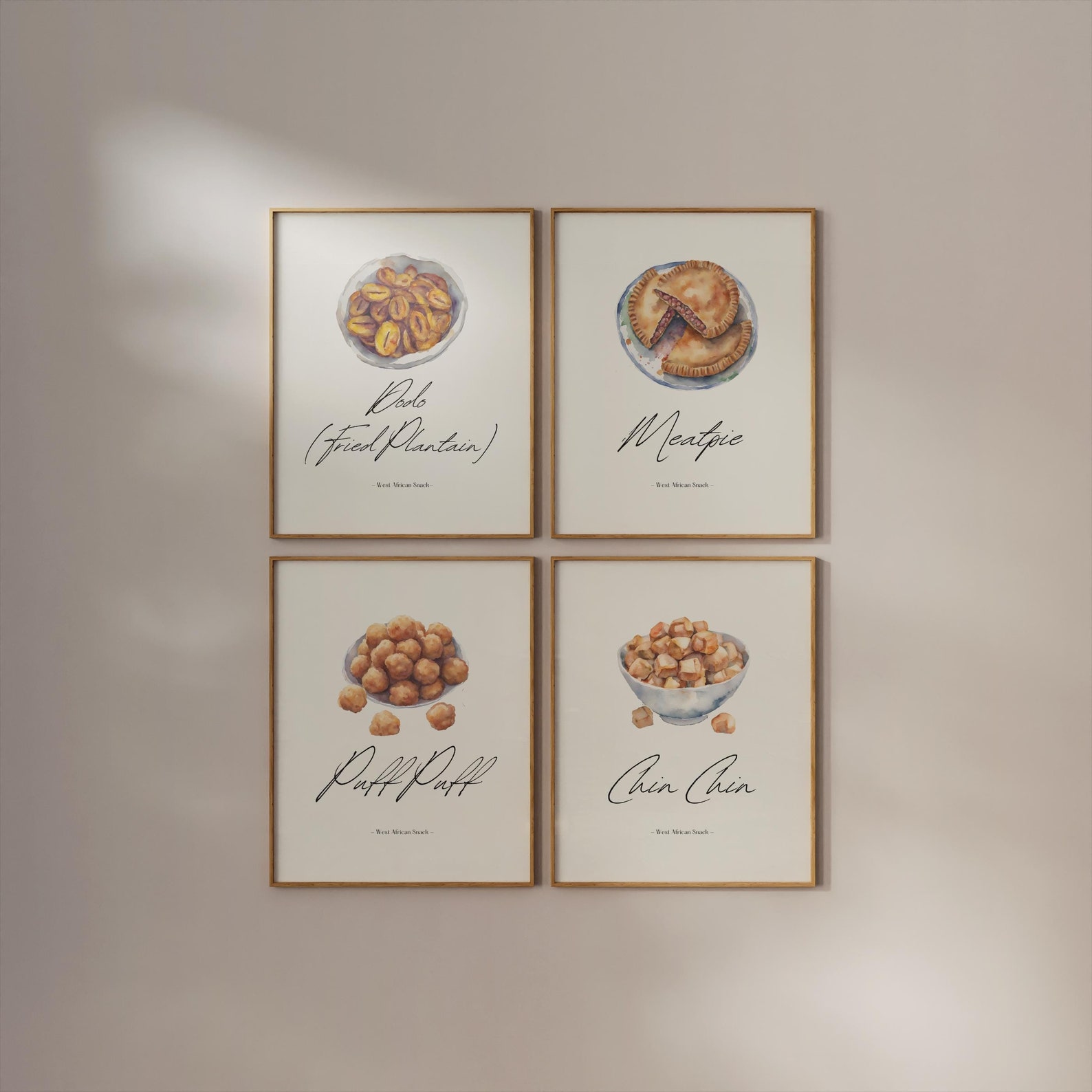 West African Pastries Art Print - Nigerian Meat Pie Chin Chin Puff Puff ...
