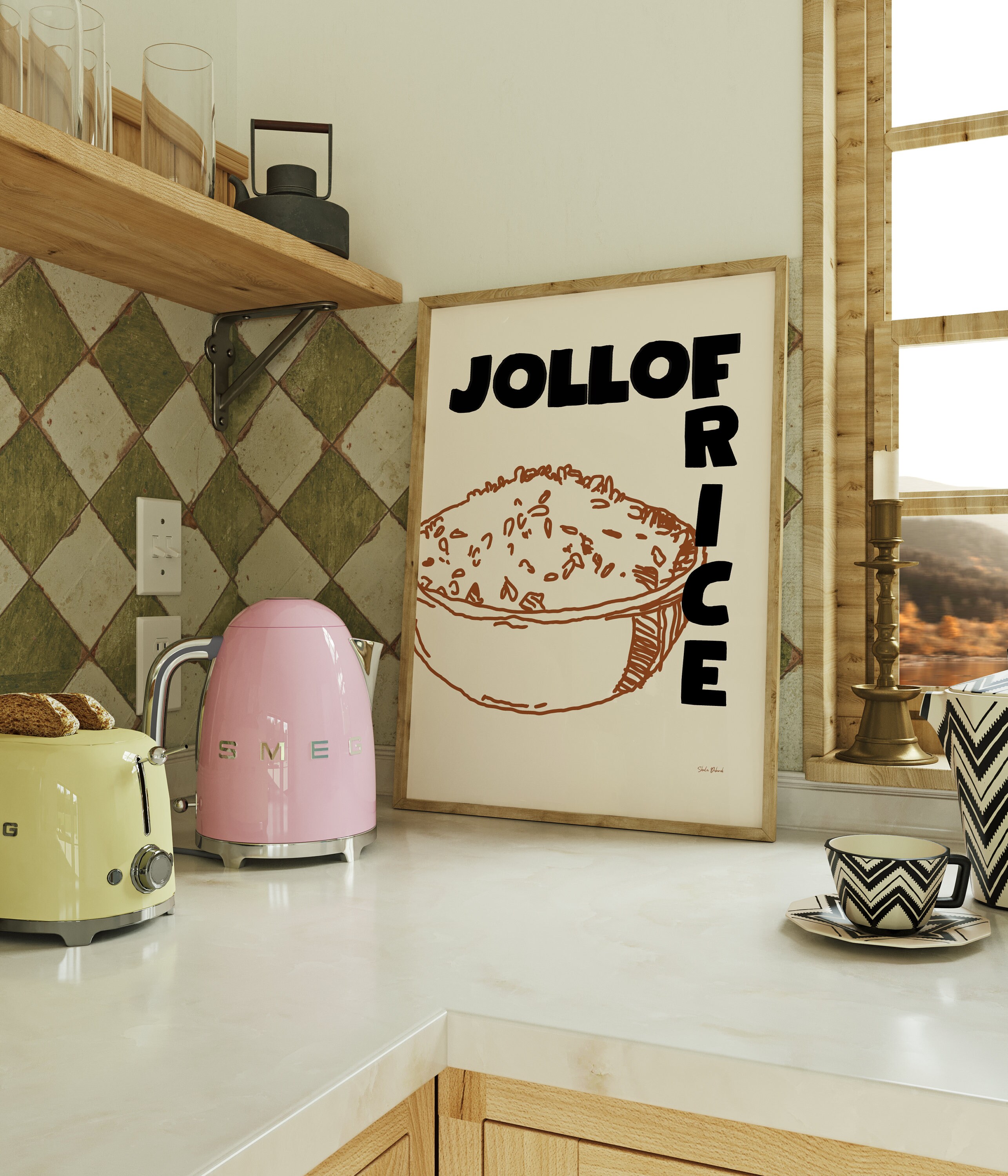 Jollof Rice Artwork Illustration Wall Art - West African Food Art ...