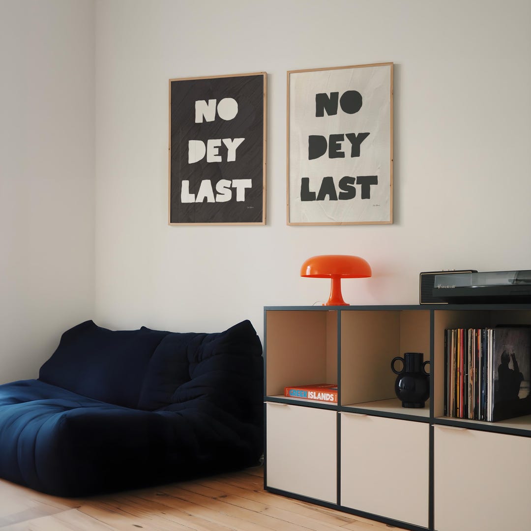 Black White No Dey Last Quote Bold Wall Art | Set of 2 | Afrocentric ...