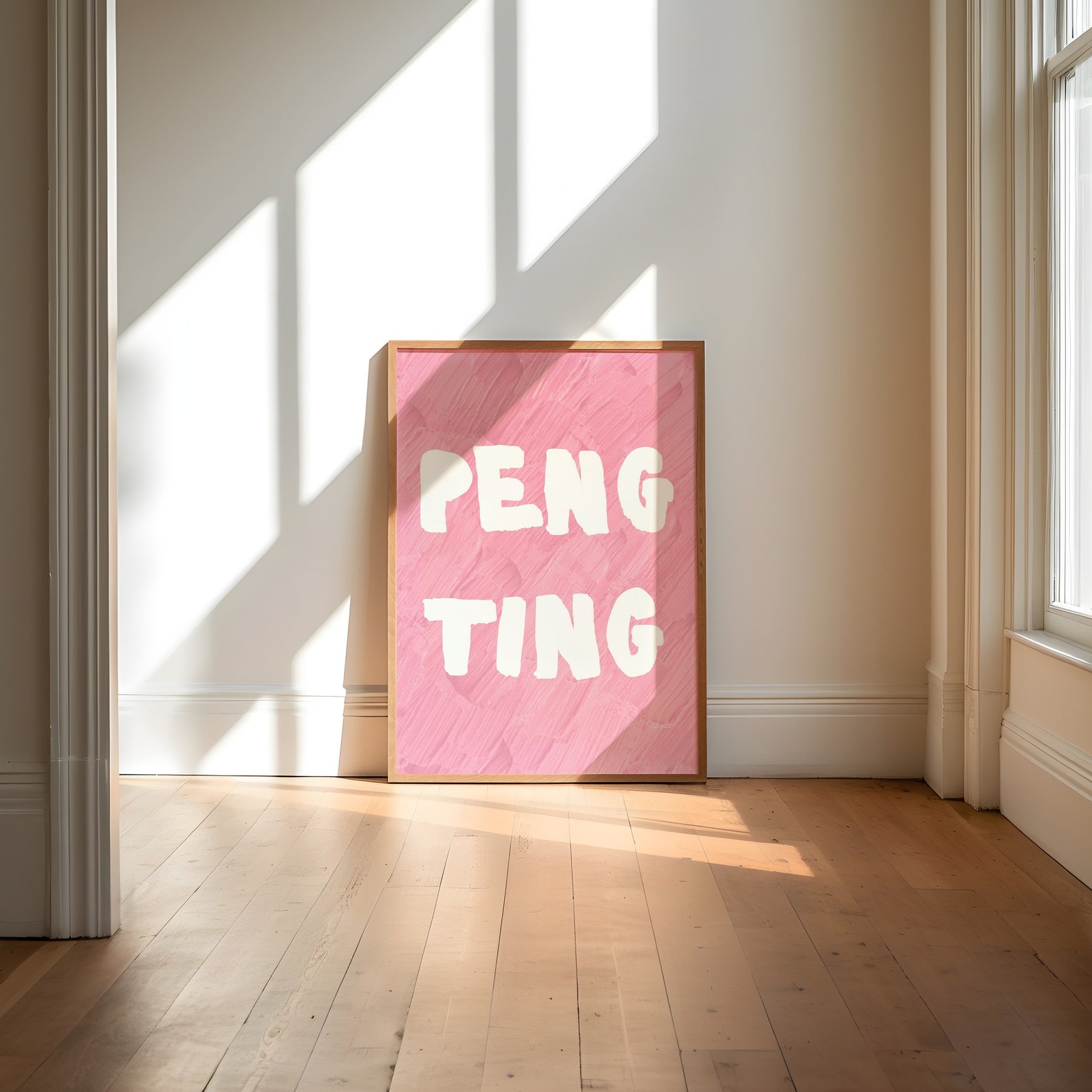 Peng Ting Slang Bold Quote Wall Art - British Jamaican Saying - Pink ...