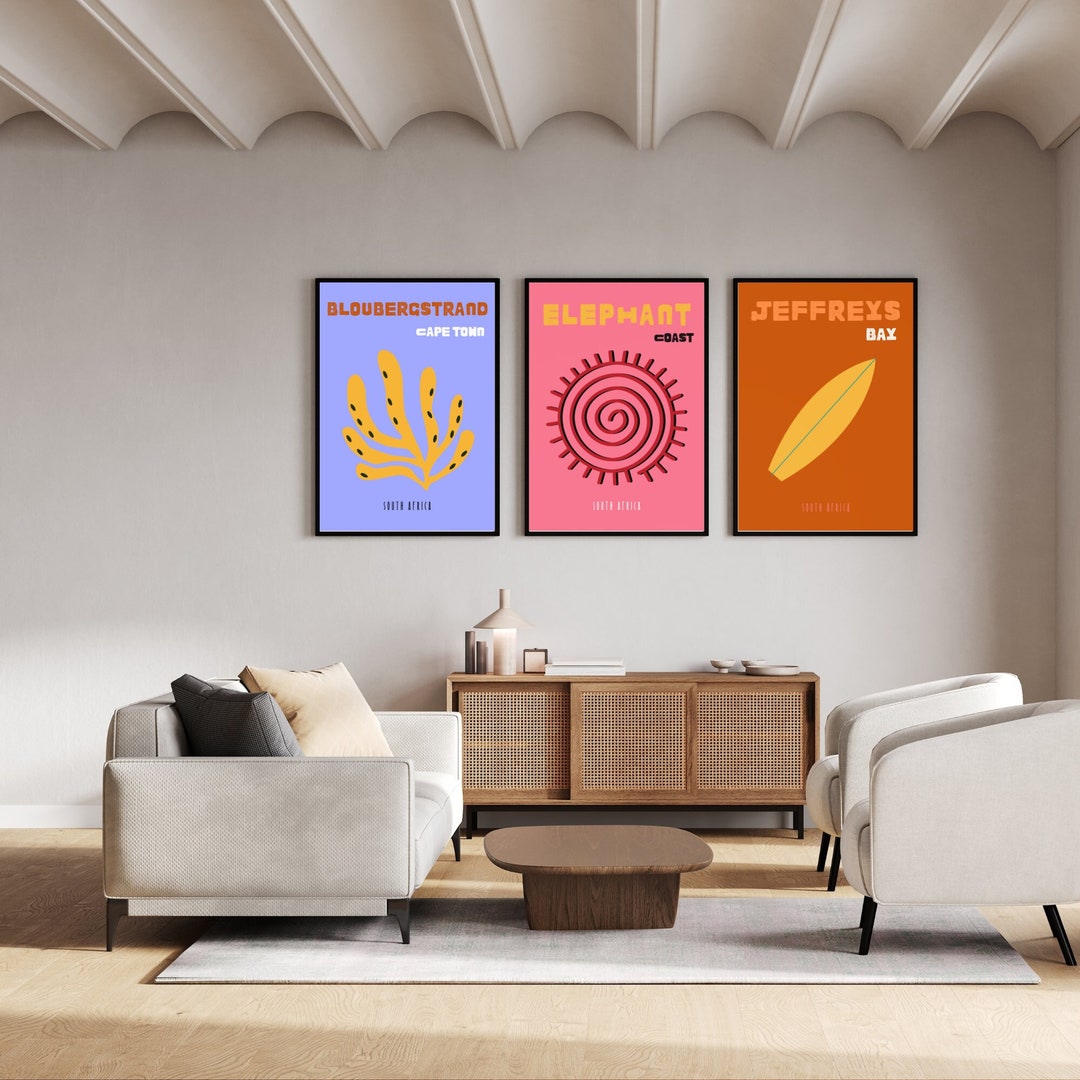 Preppy South Africa Travel Prints - Set of 3 - African Maximalist Art ...