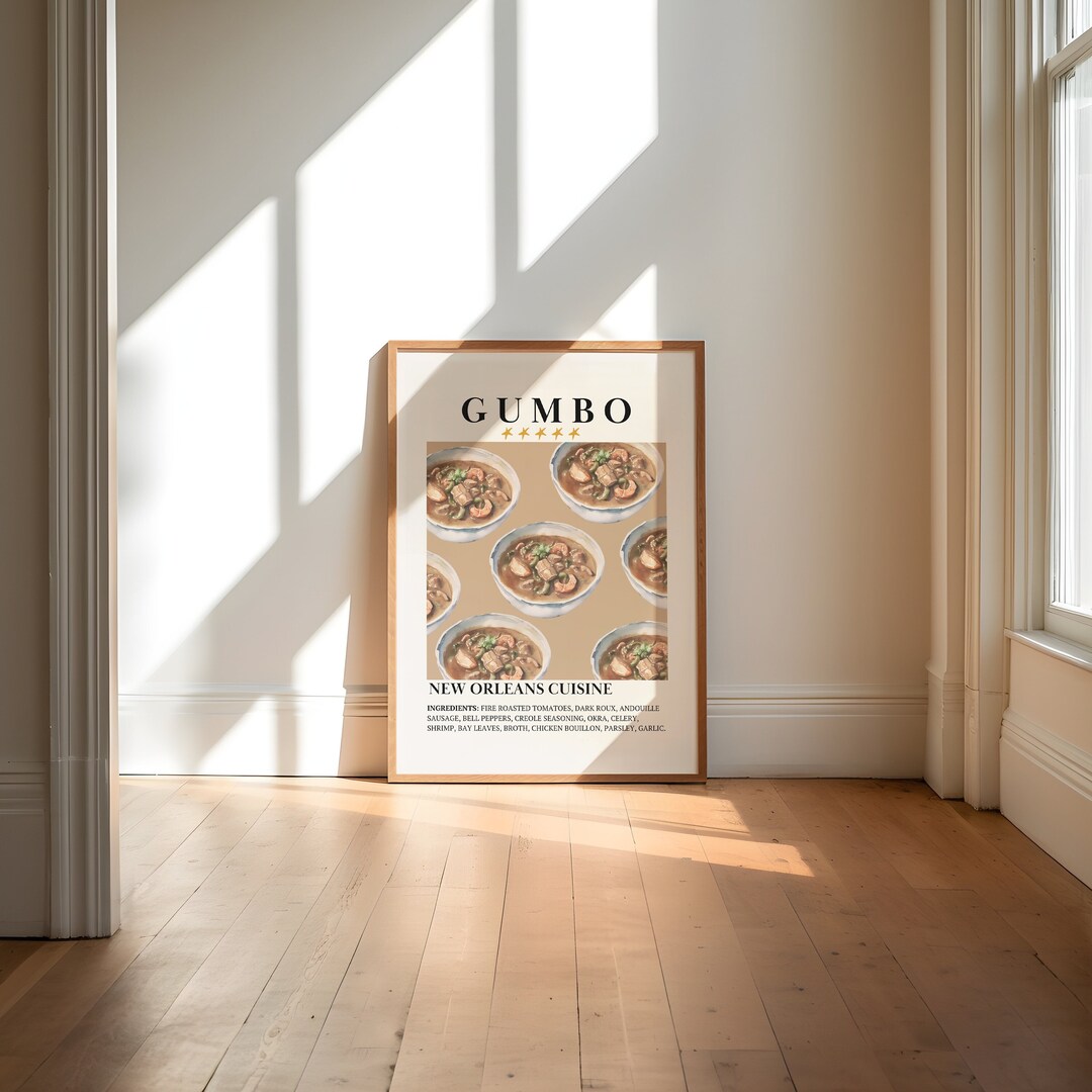 5 Star Gumbo Soup Wall Art - New Orleans Cajun Creole Kitchen Food ...