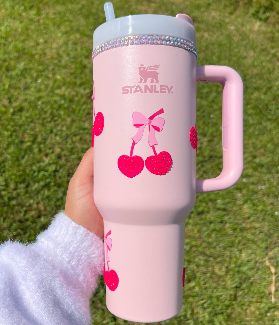 Cherry Stanley Tumbler | Cherry Coquette Tumbler Gift | Soft Girl Bling ...
