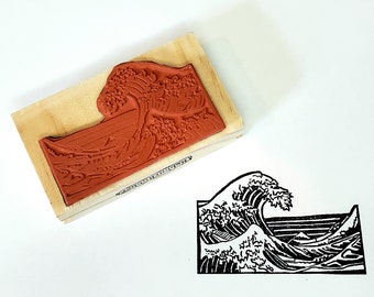 Wave Rubber Stamp - Etsy