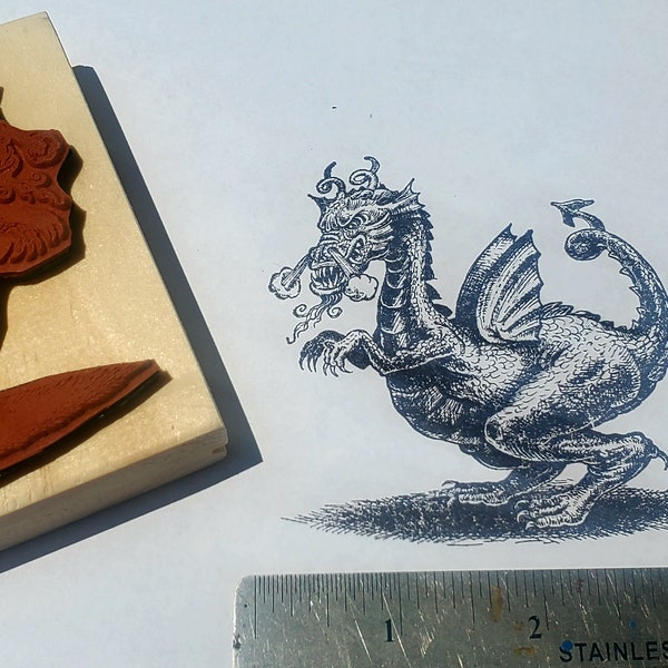 Dragon Rubber Stamp - Etsy