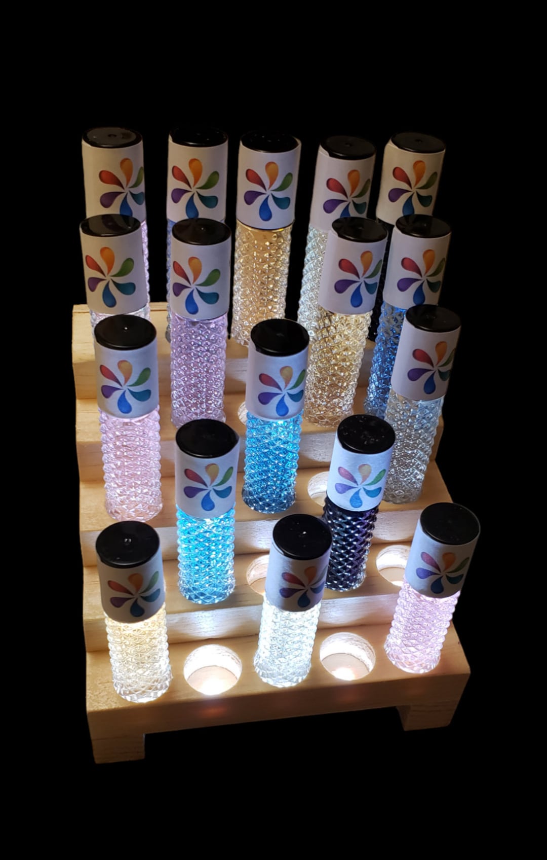 An Illuminated Display Rack for Your Essential Oils. Fits 25 Roll-on ...