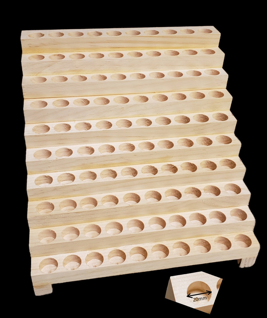 Wooden Display Rack for Essential Oils - 10ml Roll-on Bottle, Holds 100 ...